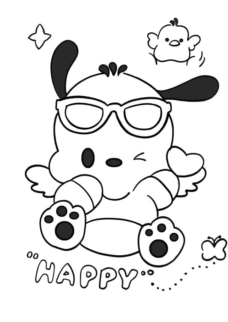 90+ tranh tô màu Pochacco siêu dễ thương cho bé